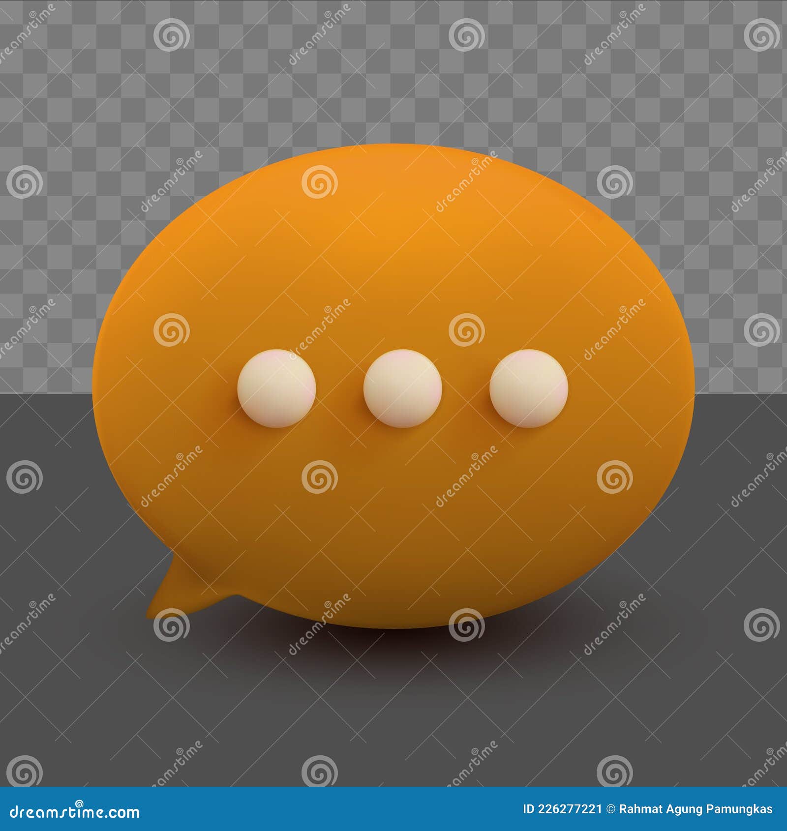 3D Minimal Orange Chat Bubbles on Transparent Background Stock Vector ...