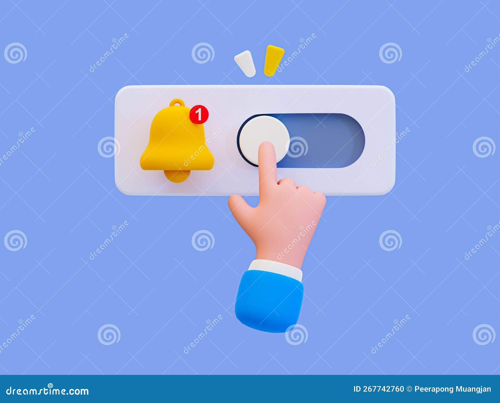 3d Minimal Turn-on Notification Concept. New Update Reminder. New ...