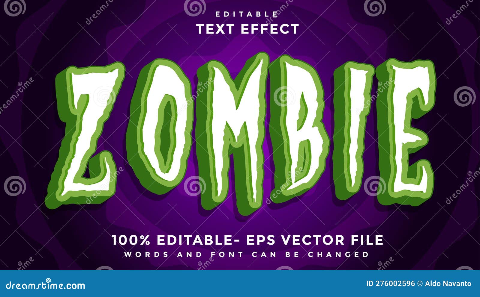 3d Minimal Zombie Editable Text Effect Design Template, Effect Saved in ...