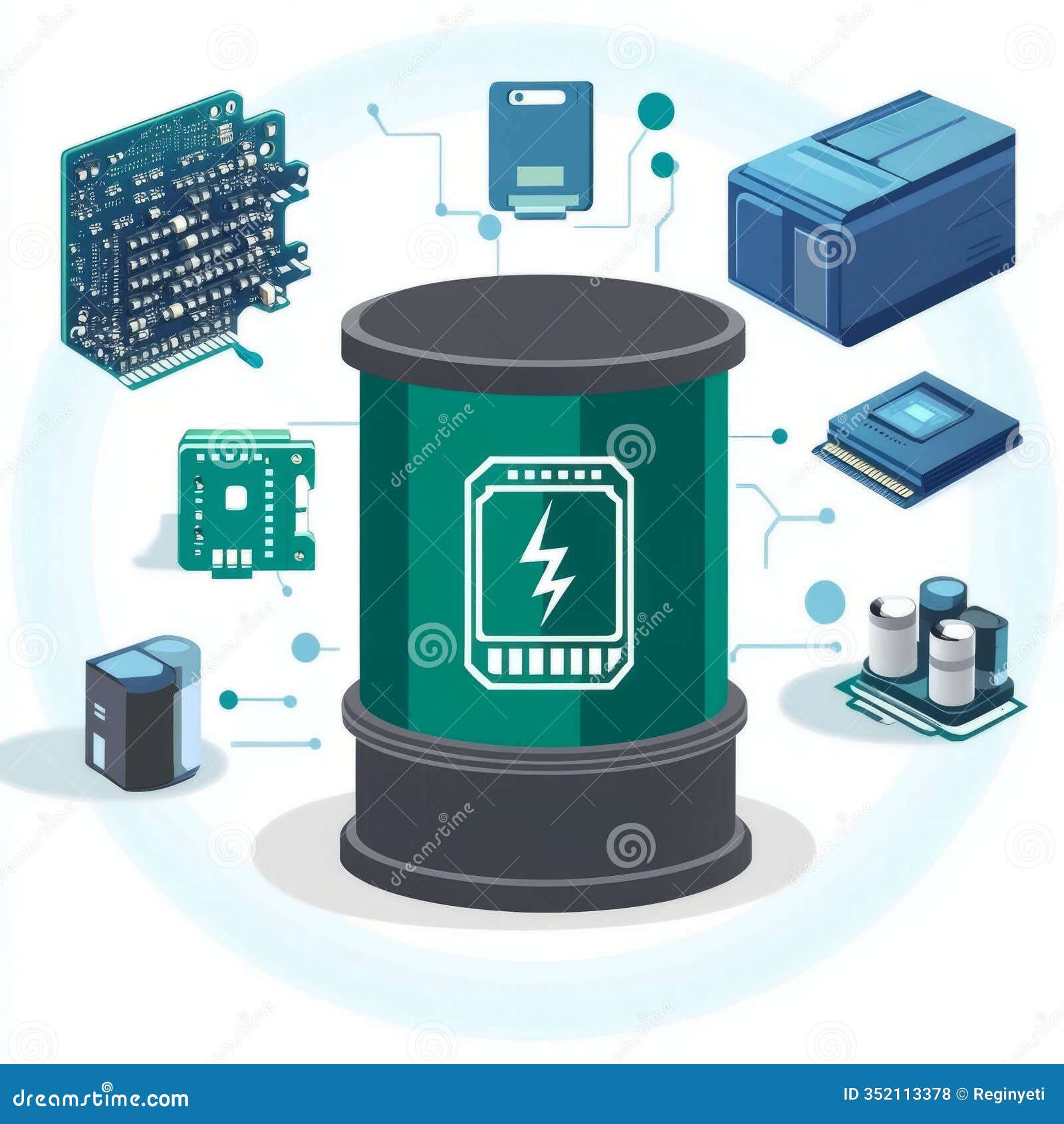 2D Minimalist Computer Store Logo with Lightning Bolts Concept Stock ...