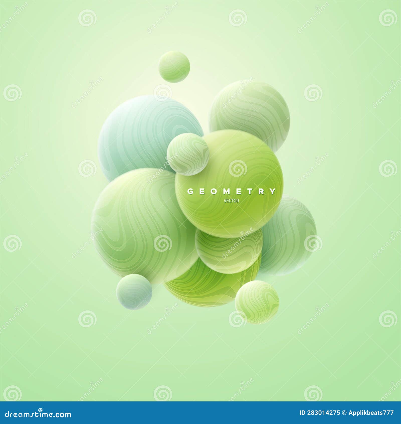 3d Mint Green Spheres Cluster Stock Vector - Illustration of decoration ...