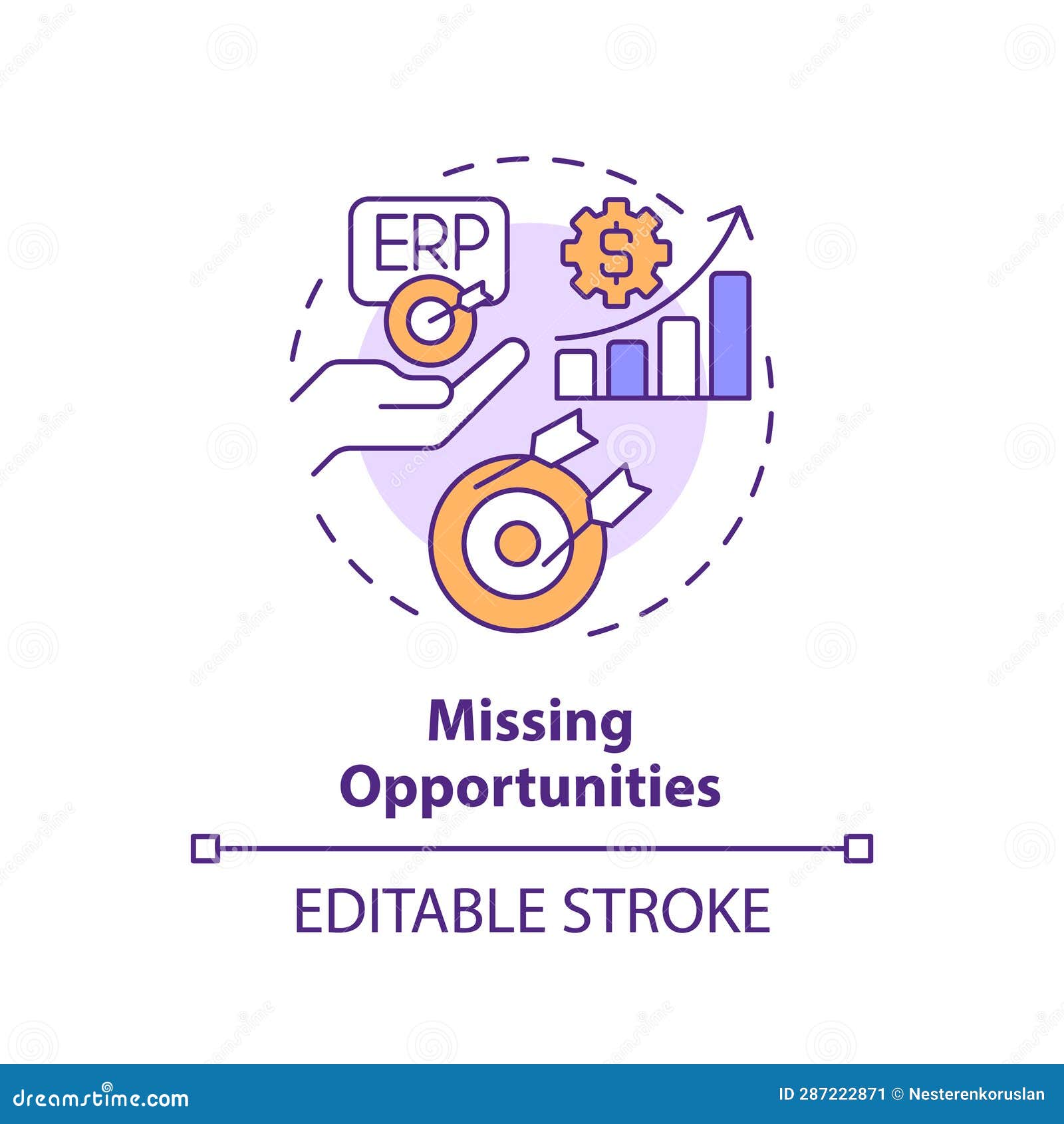 2D Missing Opportunities Line Icon Concept Stock Illustration ...