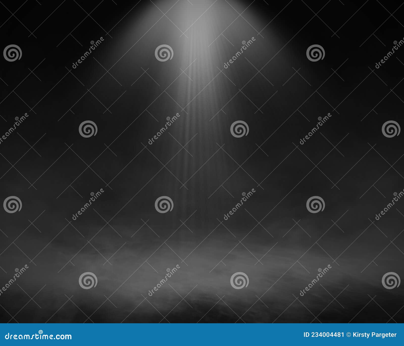 3D Misty Room Interior with Spotlight Shining Down Stock Illustration ...
