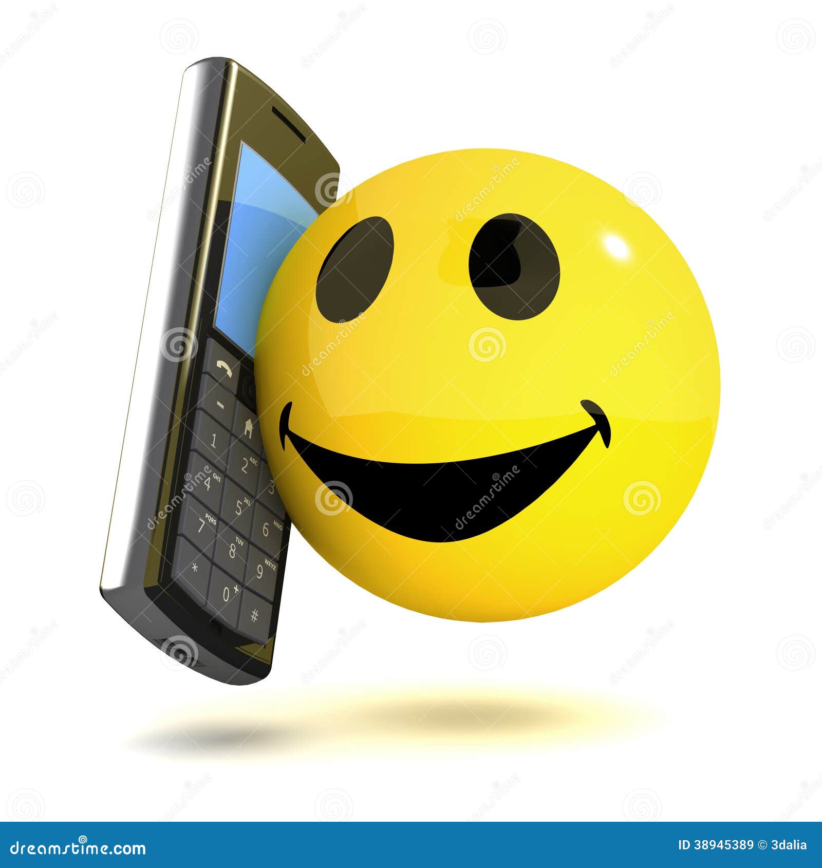 3d mobiele Smiley stock illustratie. Illustration of illustratie - 38945389