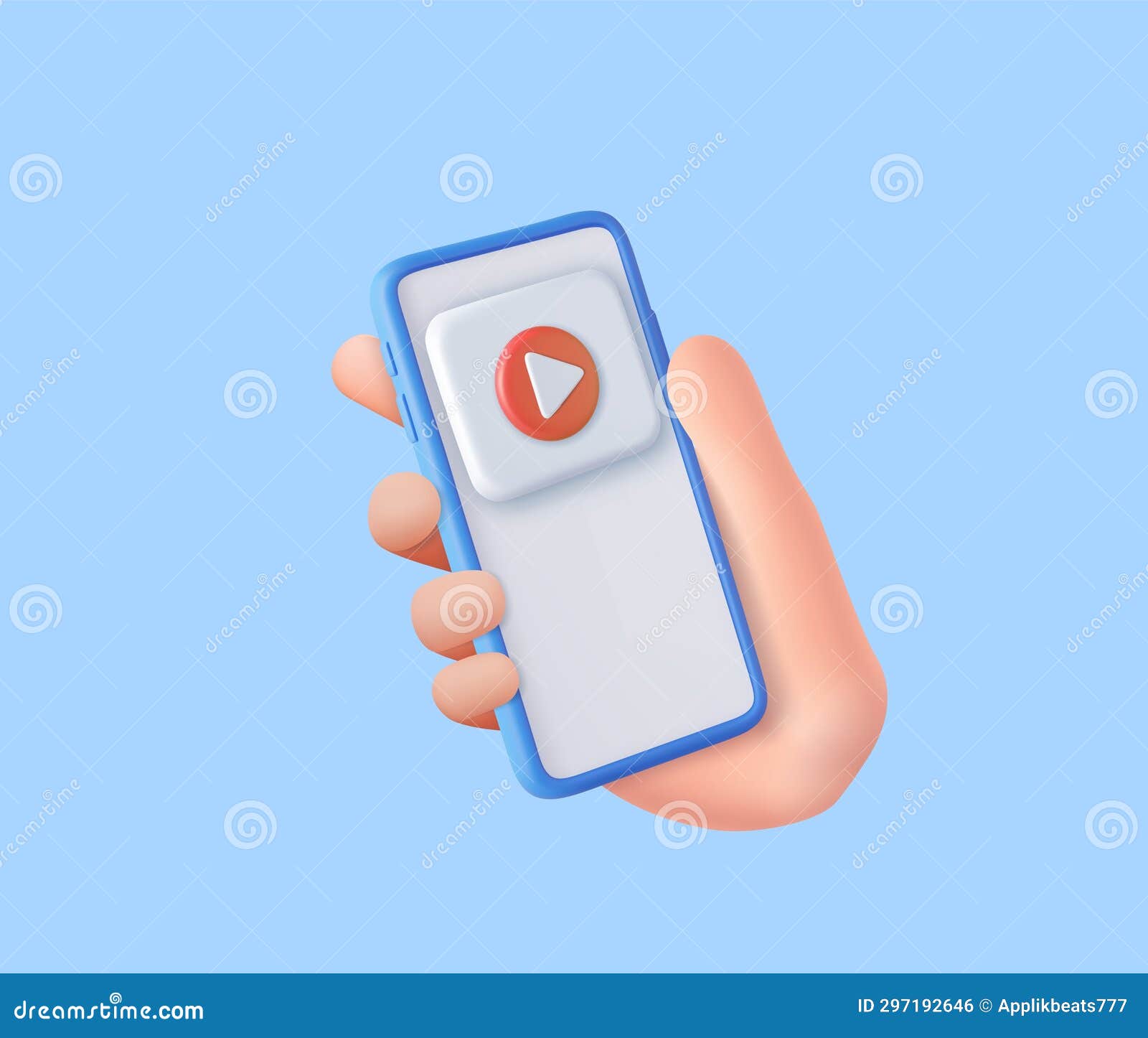 3d Mobile Icon Playing Video Stock Vector - Illustration of mobile ...