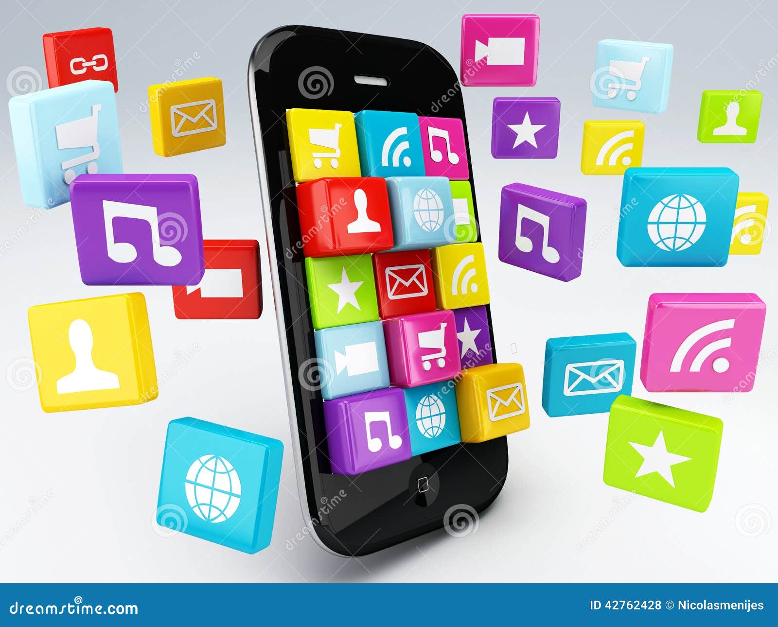 3d mobile phone app wifi editorial stock photo. Illustration of ...