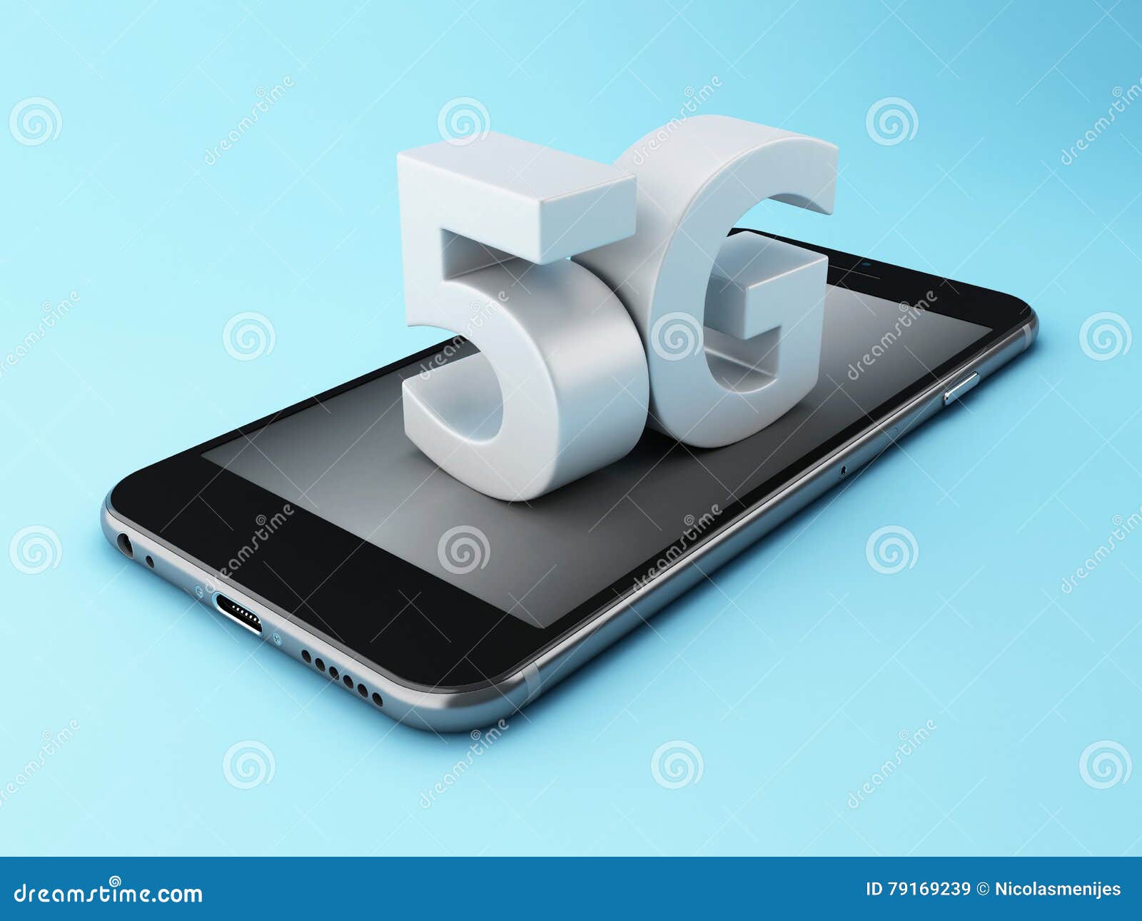 3d Mobile Phone with 5G Sign. Stock Illustration - Illustration of ...