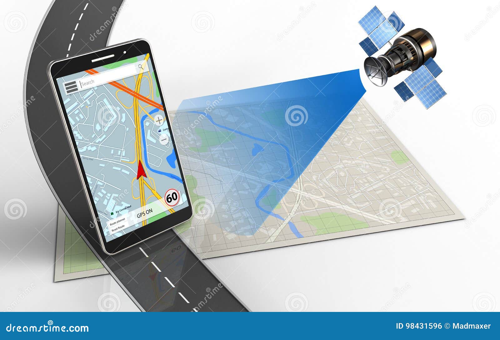 3d mobile phone navigation stock illustration. Illustration of internet ...