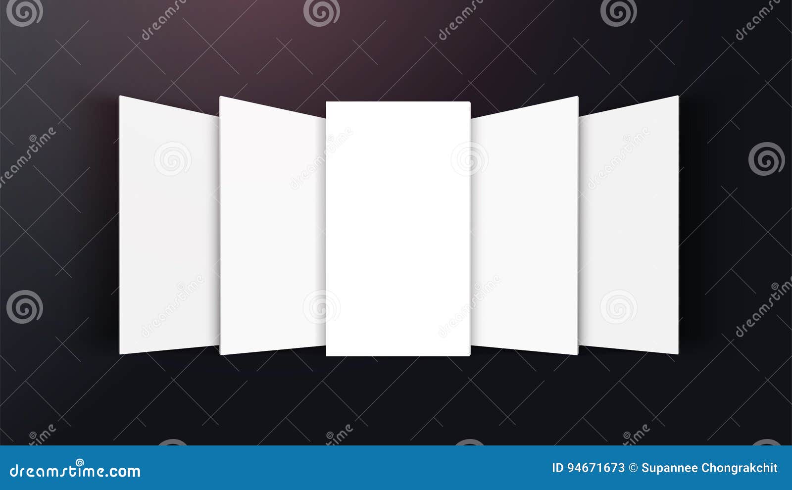 3D Mockup Mobile App Interface. Blank App Screen Front View. Horizontal ...