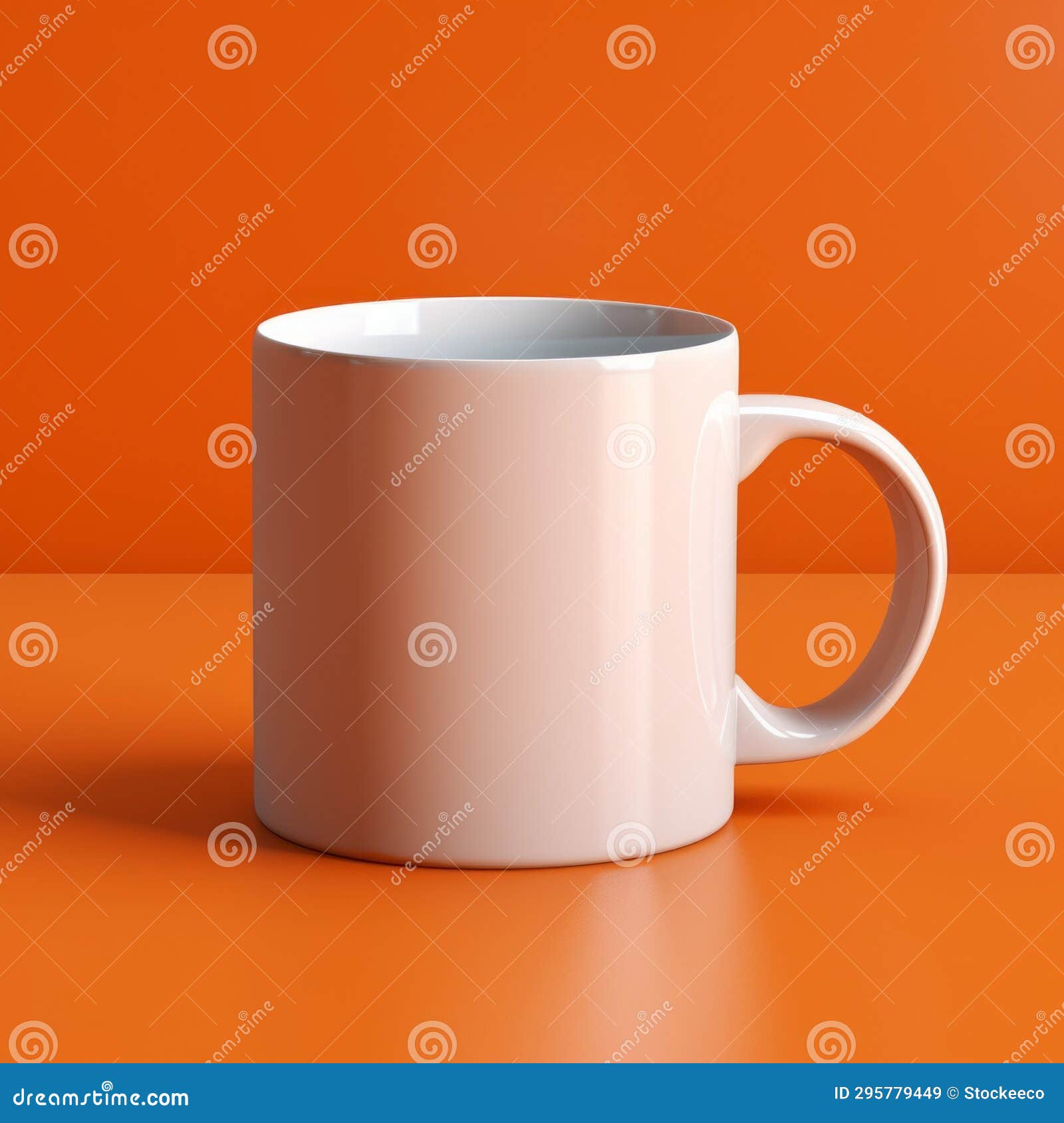 Orange Mug Mockup on Texture-rich Background Stock Illustration ...