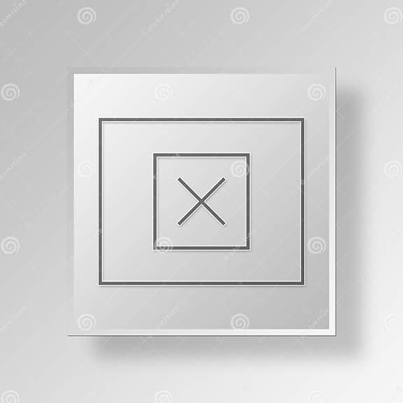 3D Mockup Wireframe Button Icon Concept Stock Illustration ...