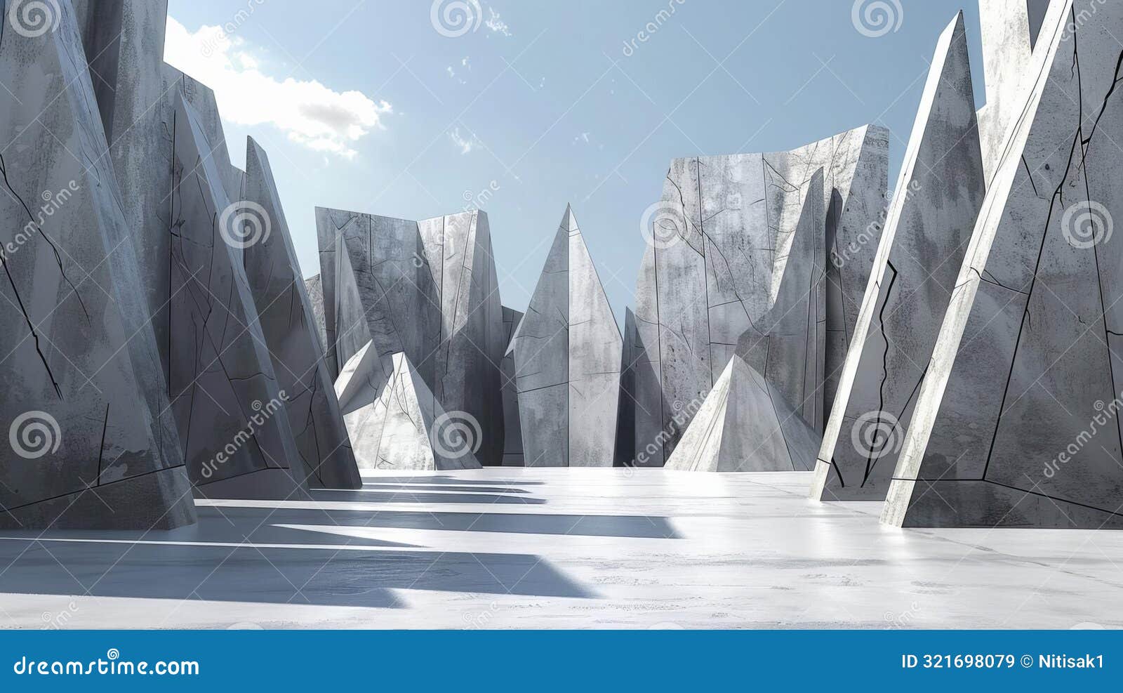 3D Model Abstract Art Of Brutalist Abstract Veteran Memorial Formed ...