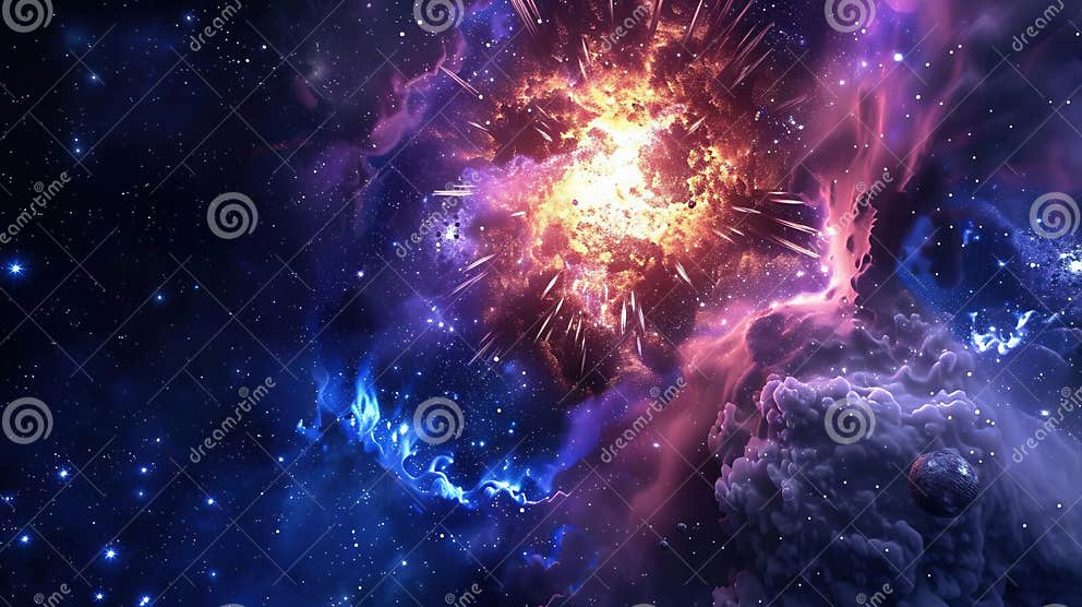3D Model Abstract Art of Cosmic Abstract Art Depicting an Exploding ...