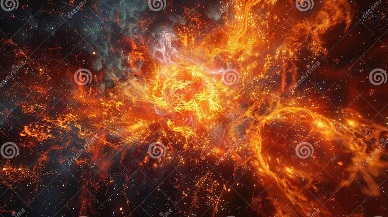 3D Model Abstract Art of Cosmic Abstract Art Depicting an Exploding ...