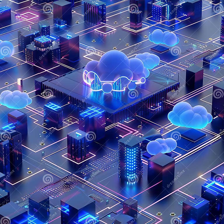 3D Model Abstract Art of Cuttingedge Abstract Weather Forecasting System with Powerful ...