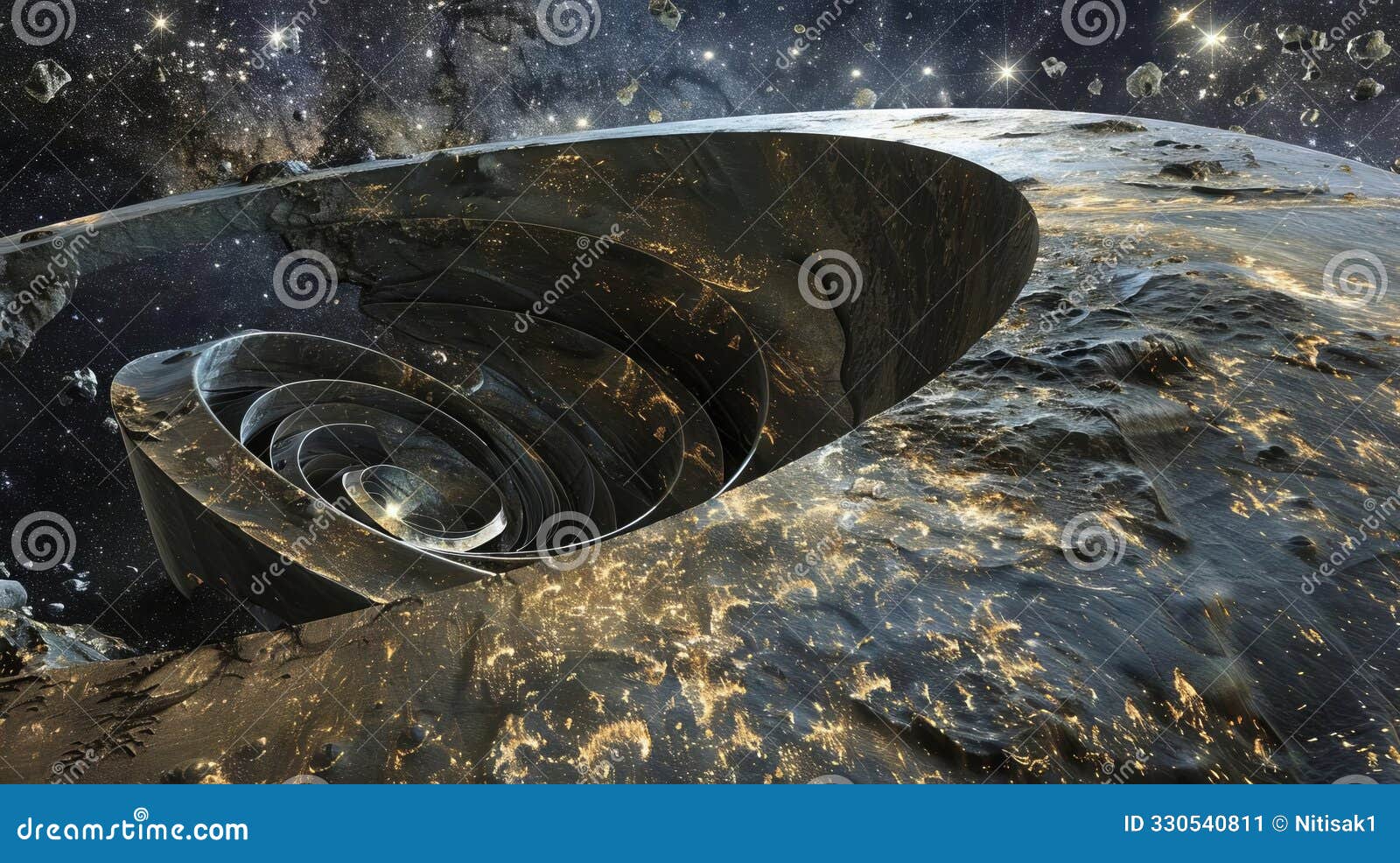 3D Model Abstract Art of Deep Space Abstract Vessel Sculpture Charting ...