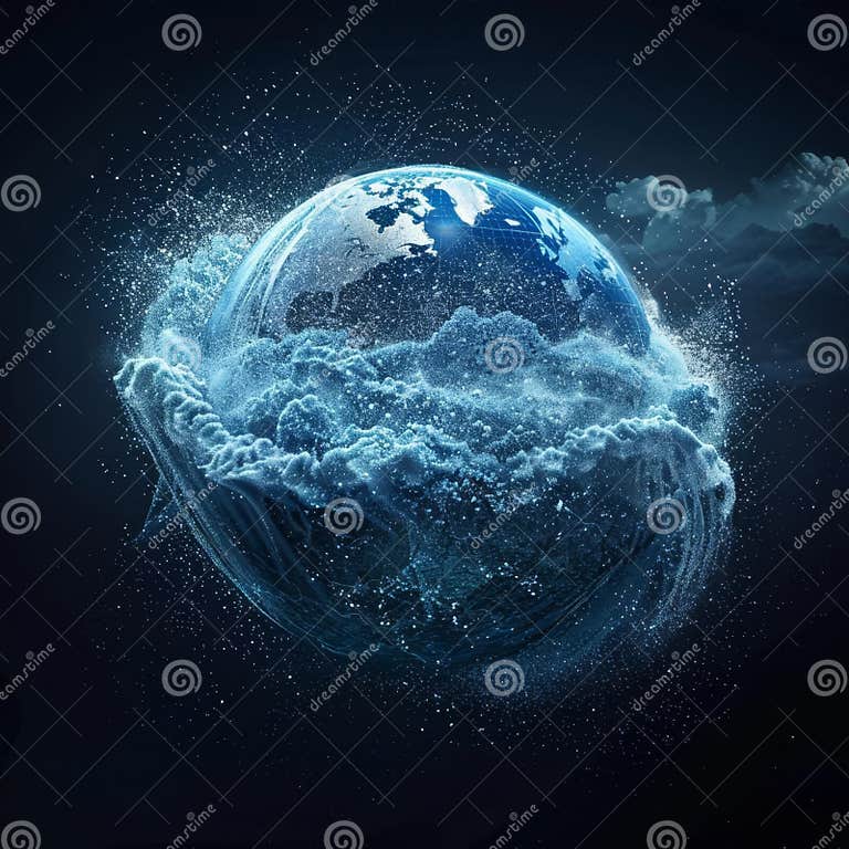 3D Model Abstract Art of Dynamic Abstract Global Weather Visualization ...