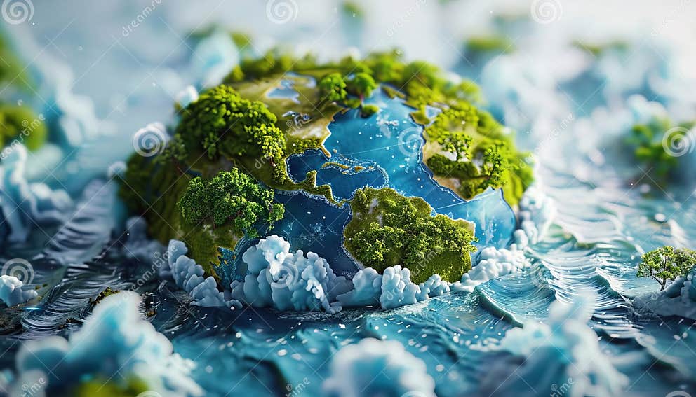 3D Model Abstract Art of Dynamic Abstract Global Weather Visualization ...