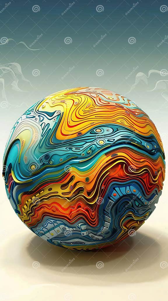 3D Model Abstract Art of Dynamic Abstract Weather Visualization Sphere ...