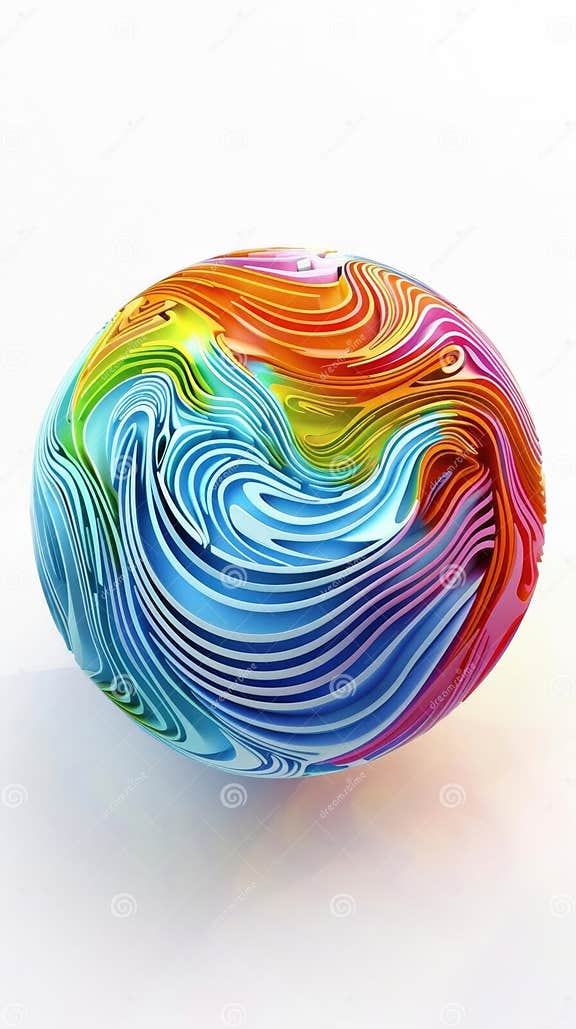 3D Model Abstract Art of Dynamic Abstract Weather Visualization Sphere ...