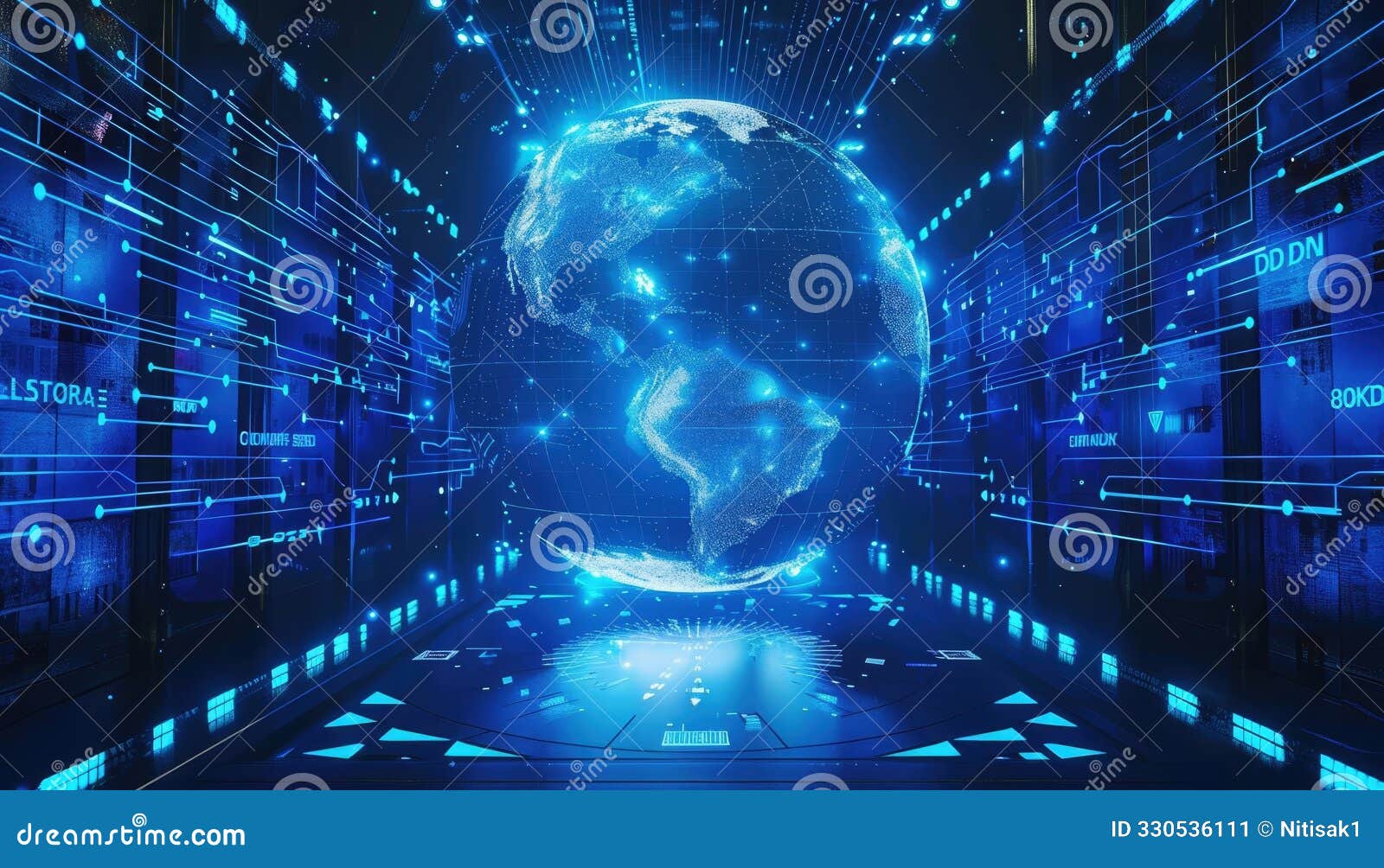 3D Model Abstract Art of Holographic Nextgen Abstract Global Weather ...