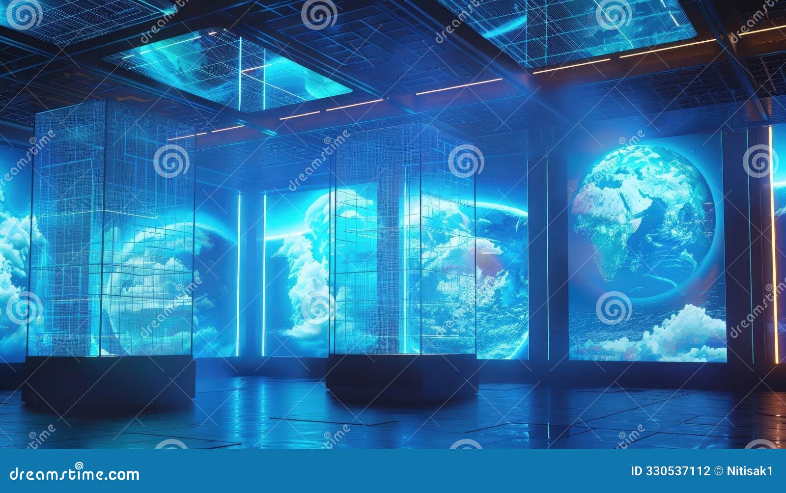 3D Model Abstract Art of Holographic Nextgen Abstract Global Weather ...