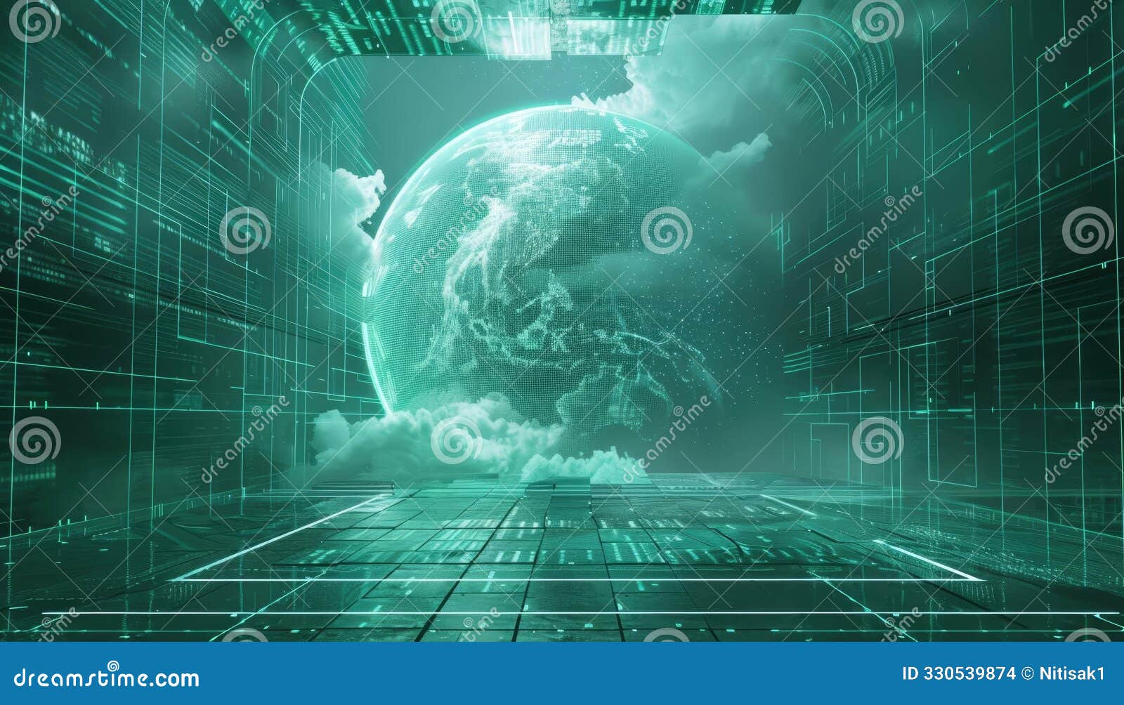 3D Model Abstract Art of Holographic Nextgen Abstract Global Weather ...