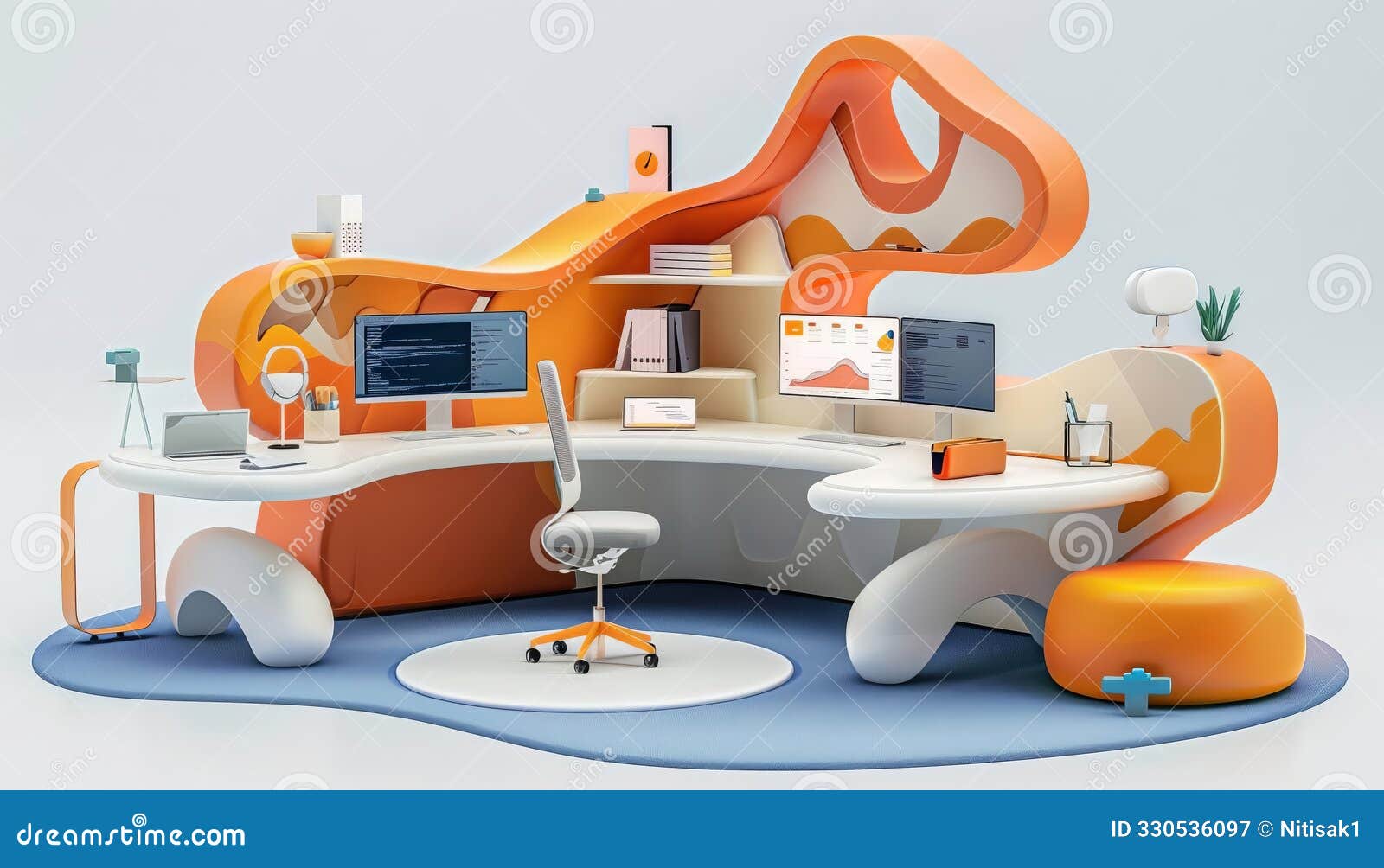 3D Model Abstract Art of Innovative Abstract Workstation Ecosystem ...