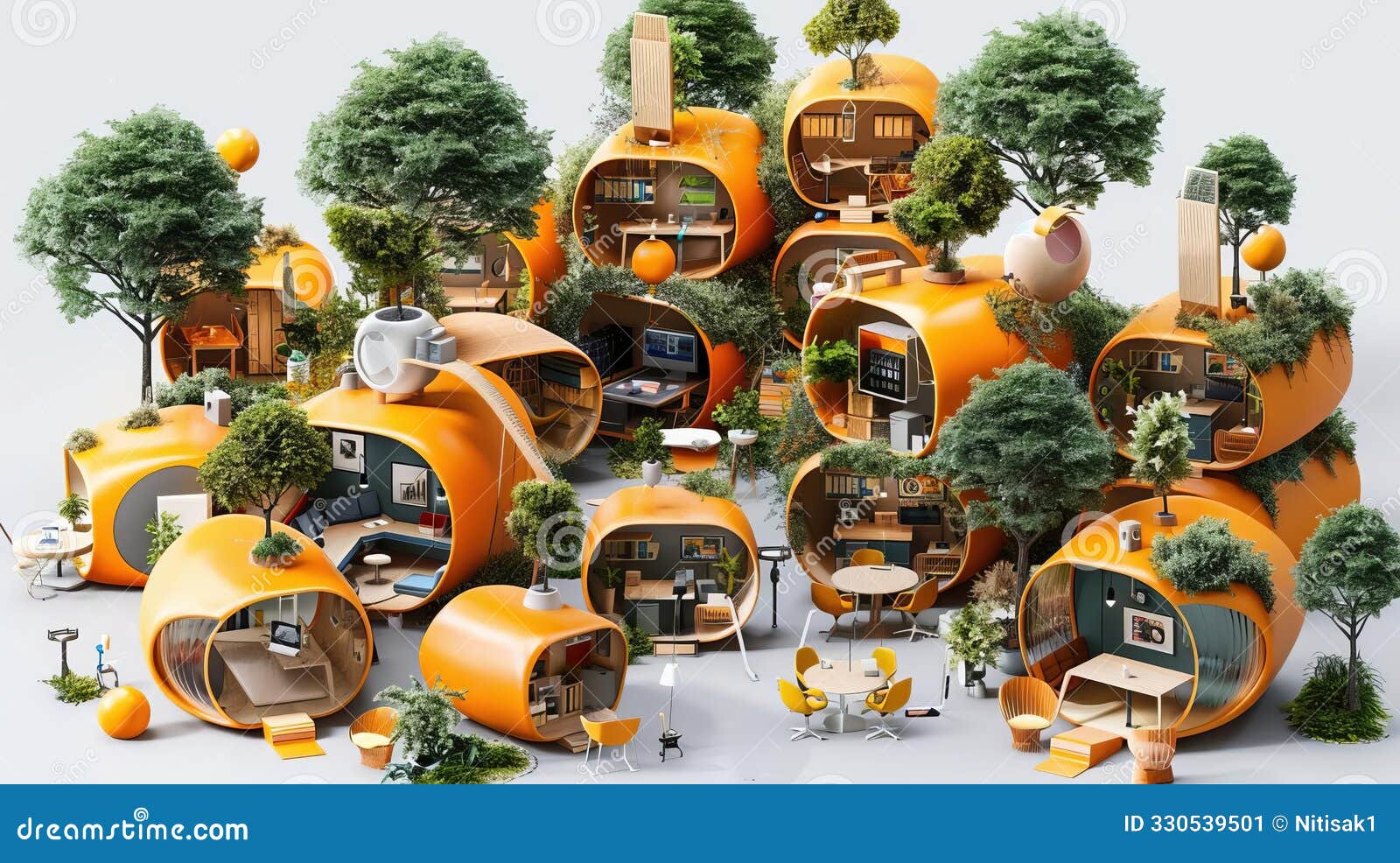 3D Model Abstract Art of Innovative Abstract Workstation Ecosystem ...