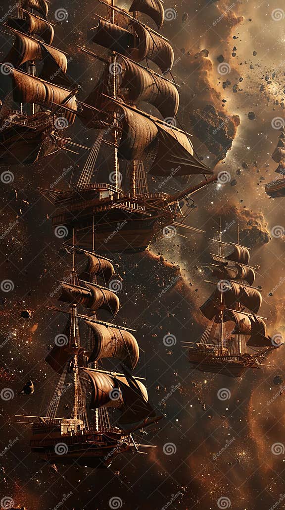 3D Model Abstract Art of Interstellar Exploratory Abstract Tall Ship ...