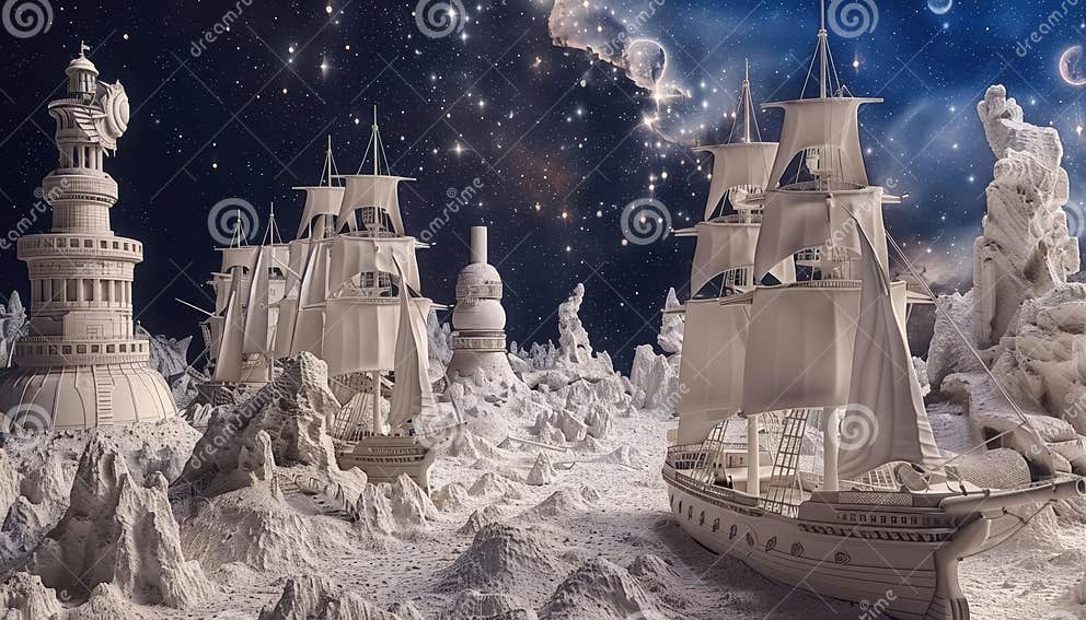 3D Model Abstract Art of Abstract Interstellar Tall Ships Voyaging ... 3D Model Abstract Art of Abstract Interstellar Tall Ships Voyaging ...