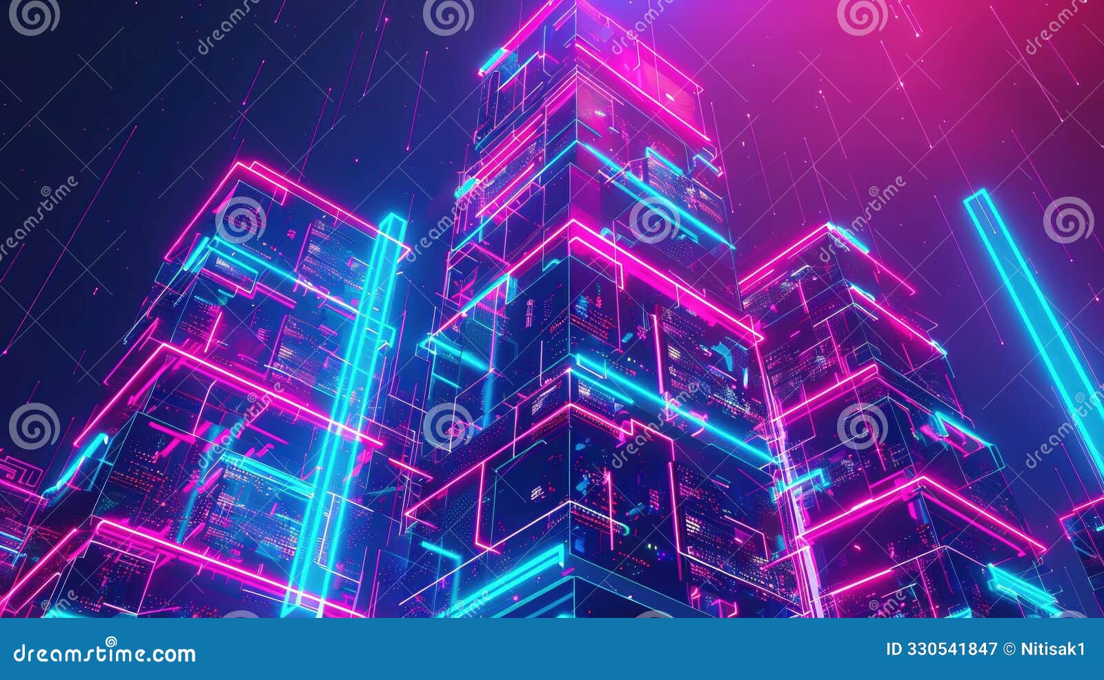 3D Model Abstract Art of Nextgen Abstract Cybersecurity Tower ...