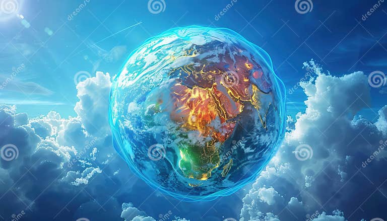 3D Model Abstract Art of Nextgen Abstract Global Weather Visualization ...