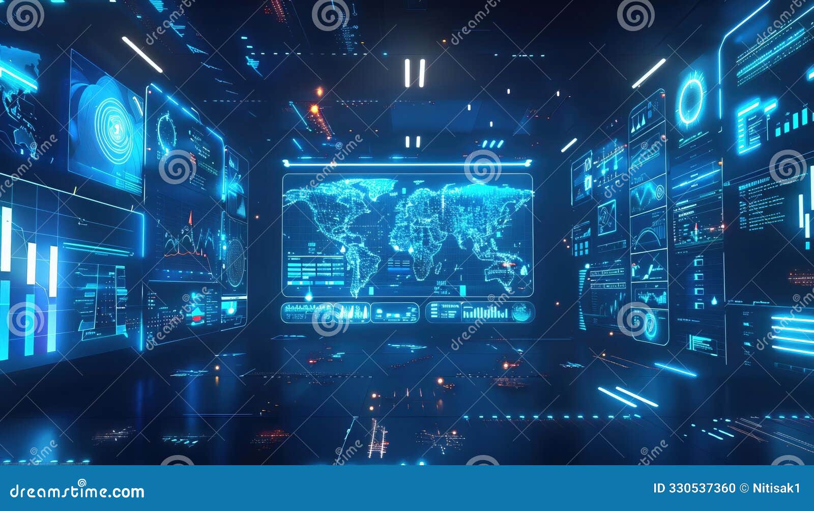 3D Model Abstract Art Of Nextgeneration Holographic Abstract Global ...