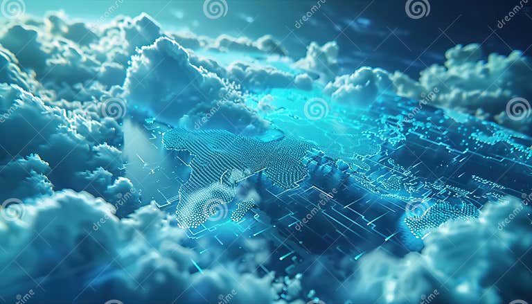 3D Model Abstract Art of Nextgeneration Holographic Abstract Global ...