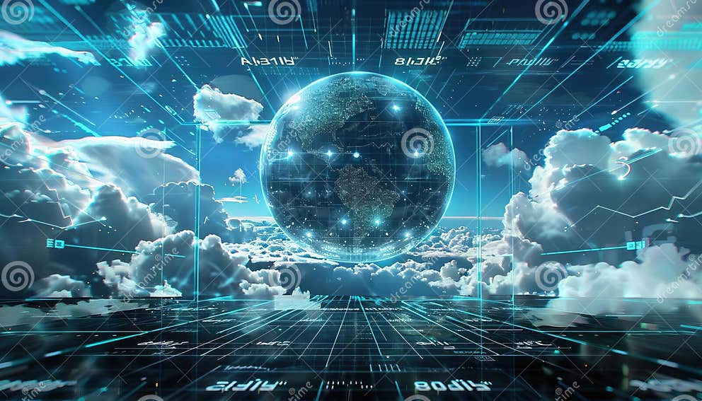 3D Model Abstract Art of Nextgeneration Holographic Abstract Global ...