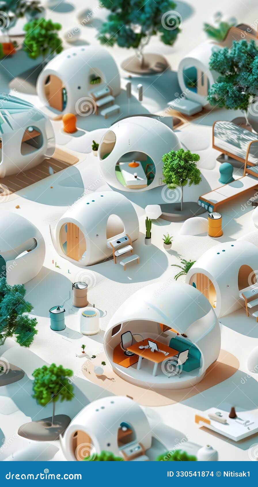 3D Model Abstract Art of Open Collaborative Abstract Office Workstation ...