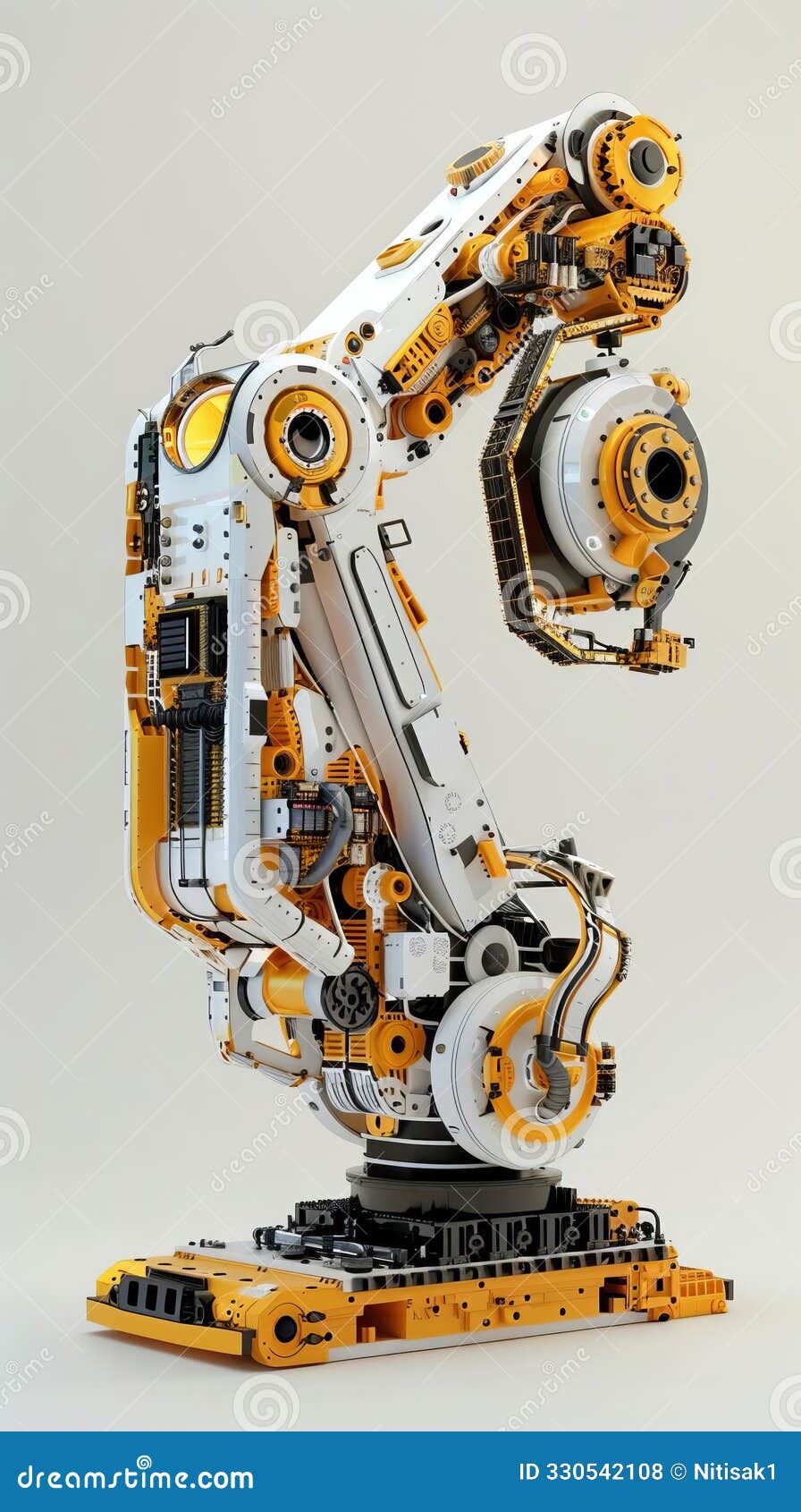 3D Model Abstract Art of Precise Production Line Abstract Robot ...