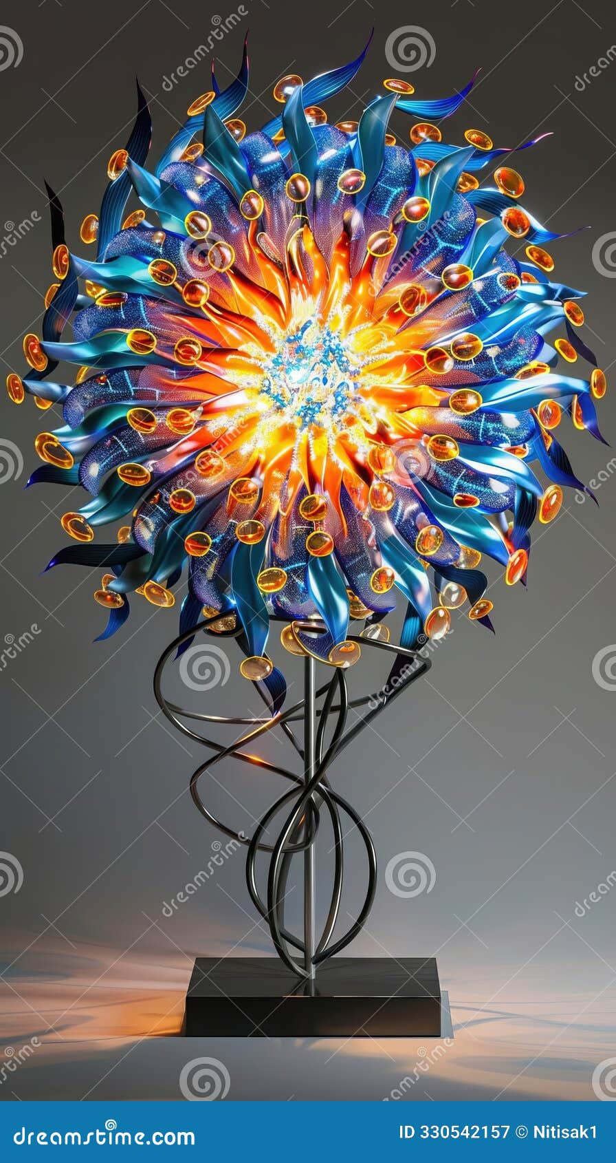 3D Model Abstract Art of Radiant Abstract Firework Sculpture in Full ...