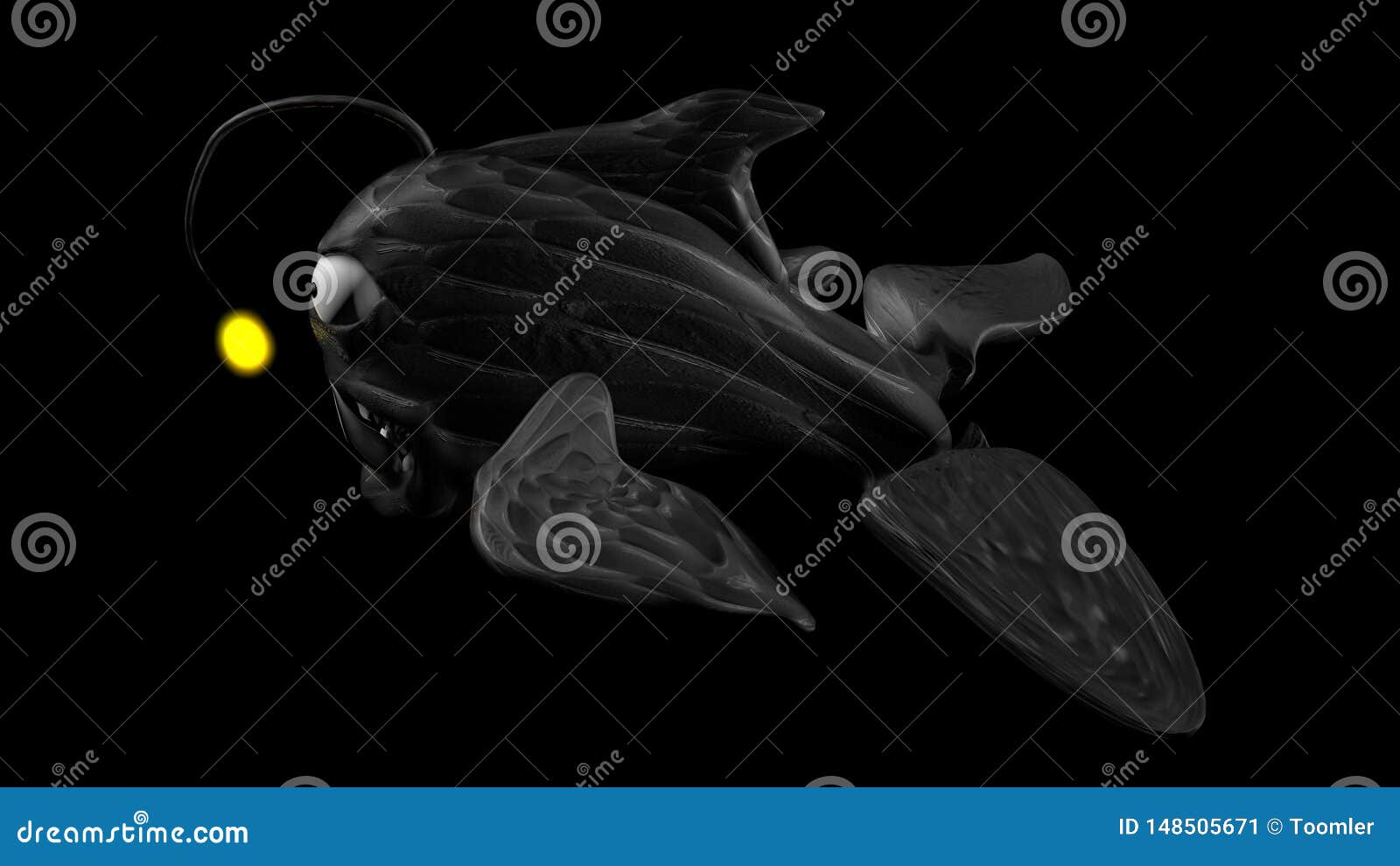 3d Model of Angler Fish. 3d Render Stock Illustration - Illustration of ...