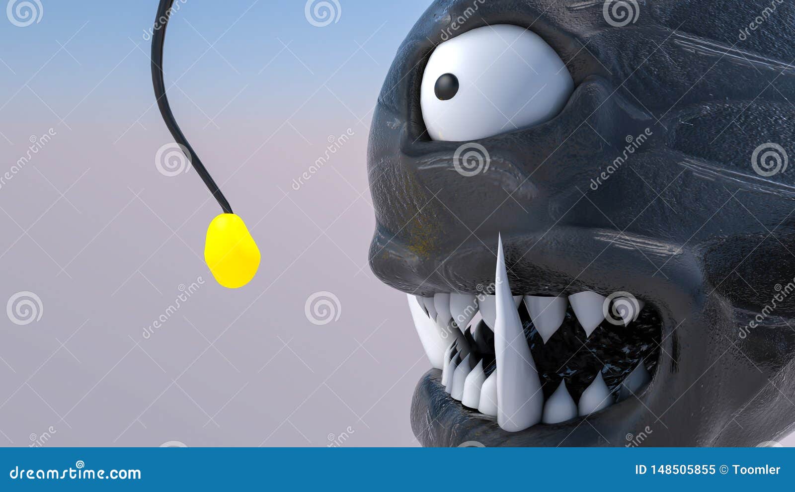3d Model of Angler Fish. 3d Render Stock Illustration - Illustration of ...