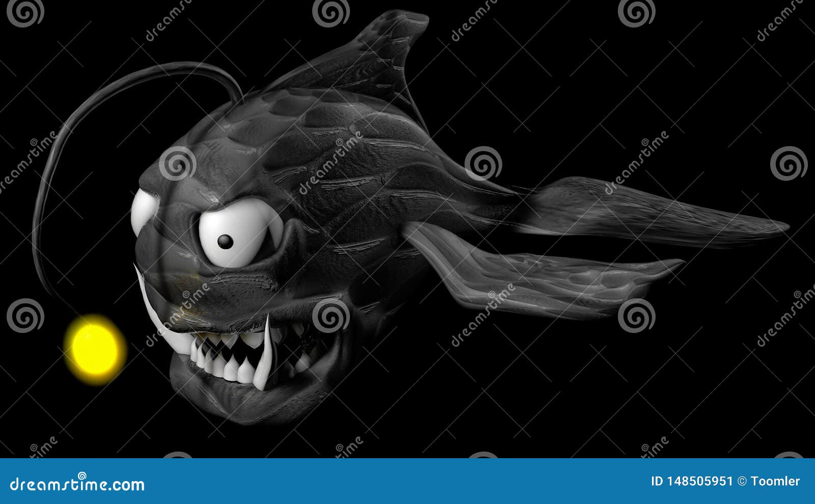 3d Model of Angler Fish. 3d Render Stock Illustration - Illustration of ...