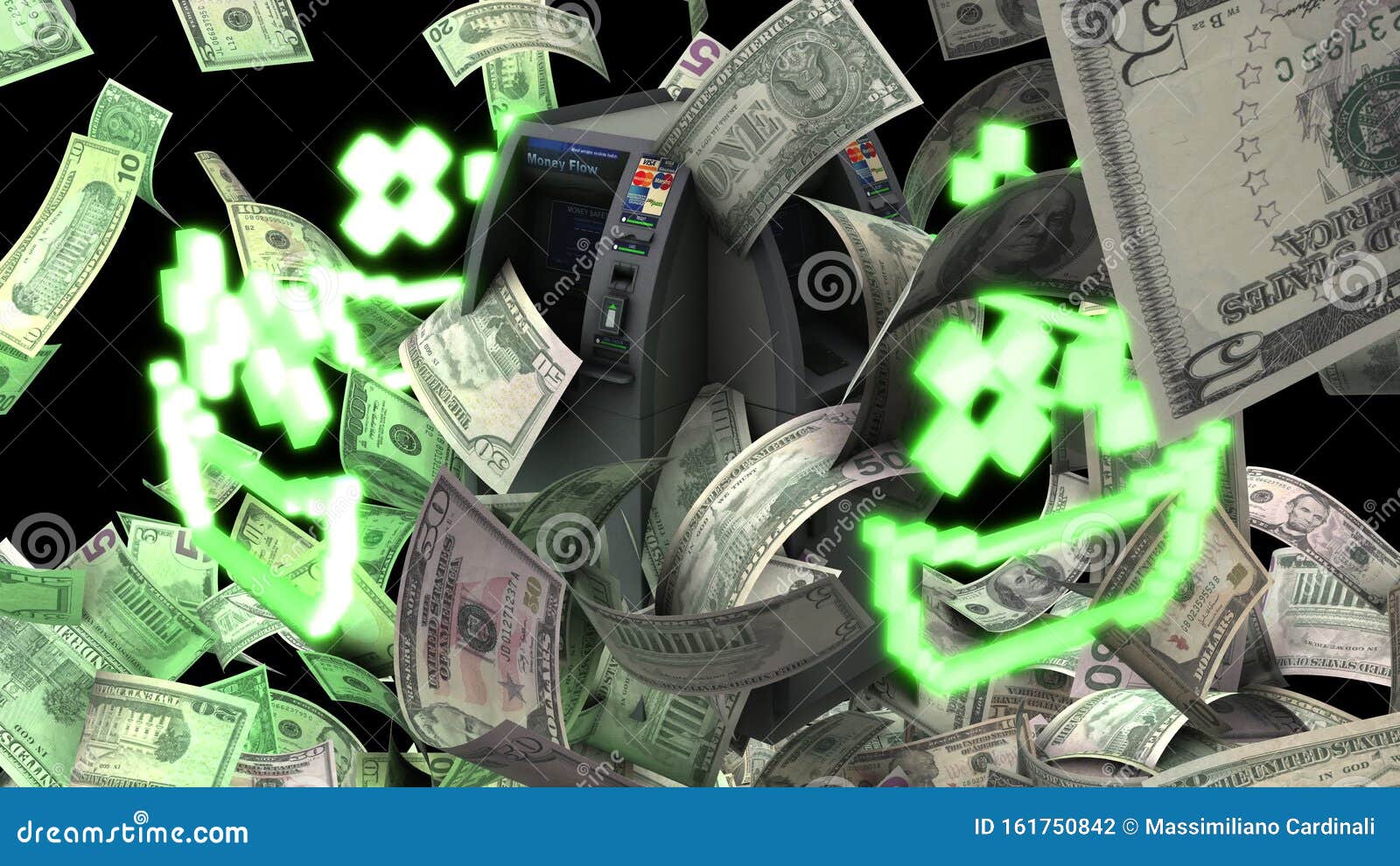 ATM Jackpoting stock footage. Video of identity, animation - 161750842