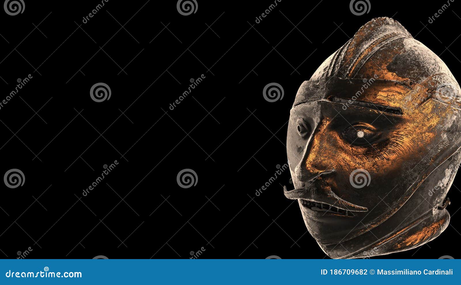 Helmet with Grotesque Visor - Zoom Out Dx Stock Footage - Video of ...