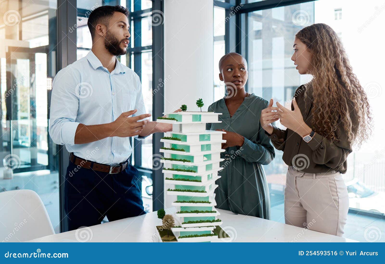 3d, Model Architect and Design Team Meeting in Boardroom To Discuss ...