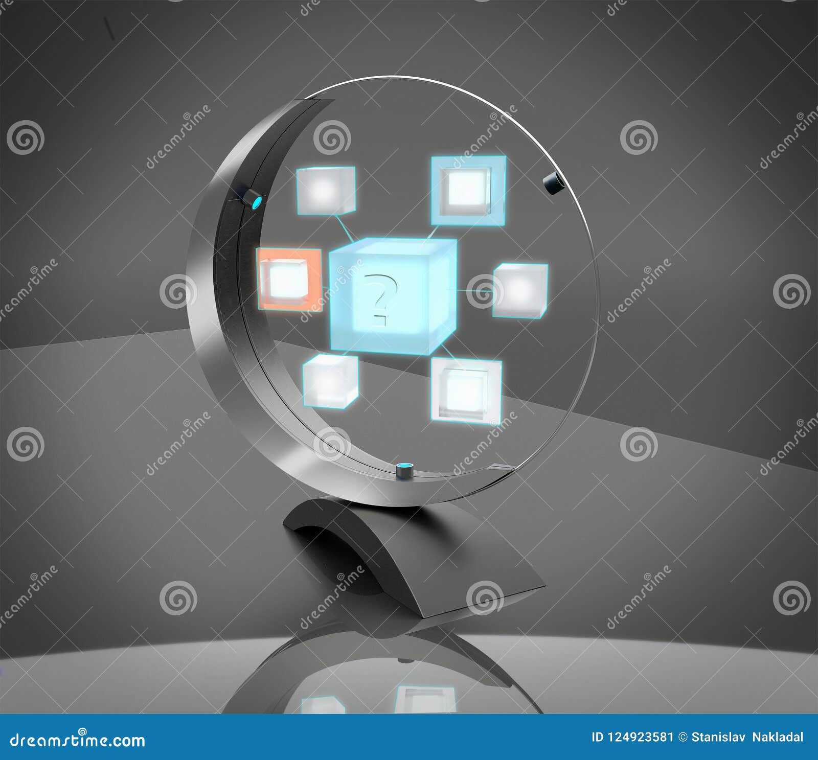 3D Artificial Intelligence Device for Communication Stock Illustration ...