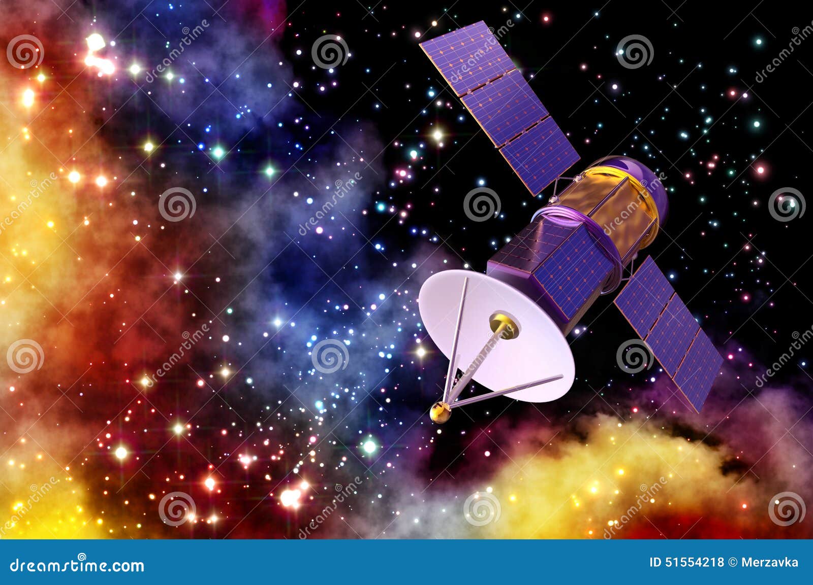 3D Model of an Artificial Satellite of the Earth Stock Illustration ...