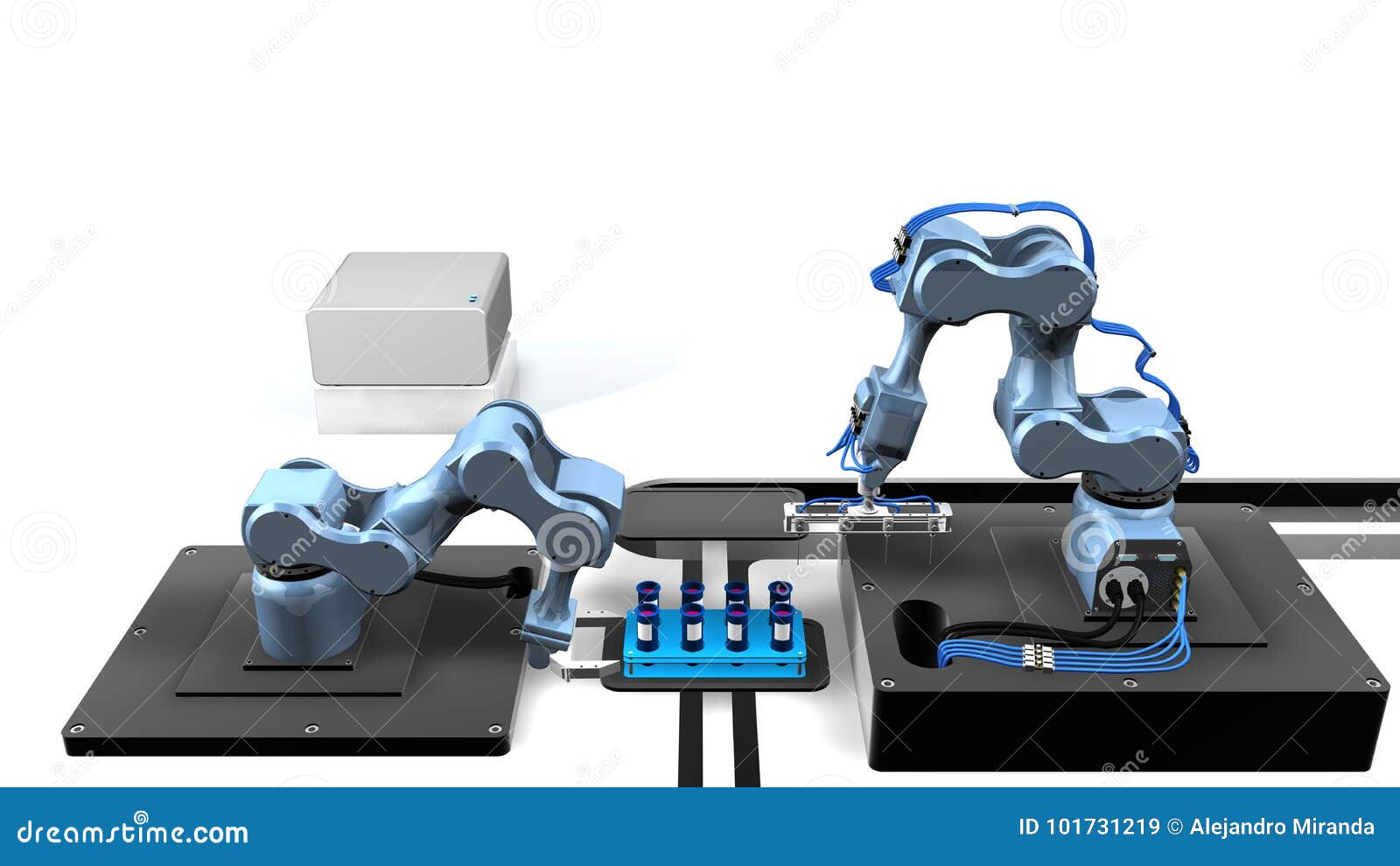 3D Model Of An Automated Factory Icon Against A Lively Colorful ...