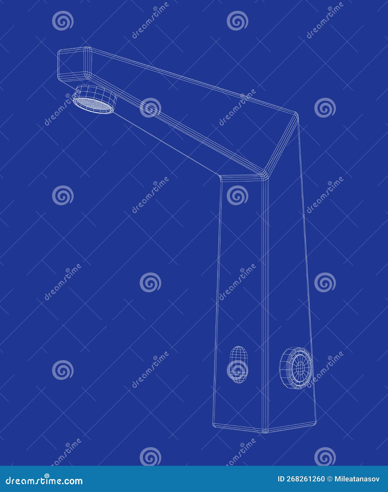 3D Model of Automatic Sensor Faucet Stock Illustration - Illustration ...