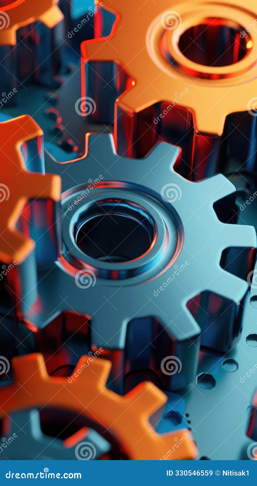 3D Model of an Automation Cogwheel Icon with Bright Engaging Colors ...